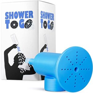 shower to go: portable camping shower, best outdoor emergency body cleaning device, multifunctional water sprinkler for gardening, pet cleaning, hiking, water bottle shower, very simple shower