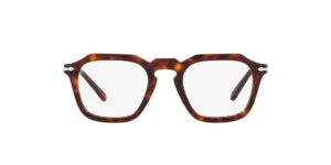 persol po3292v square prescription eyewear frames, havana/demo lens, 46 mm