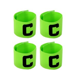 6 pcs elastic football captain armbands adjustable soccer arm bands player armbands for basketball rugby green