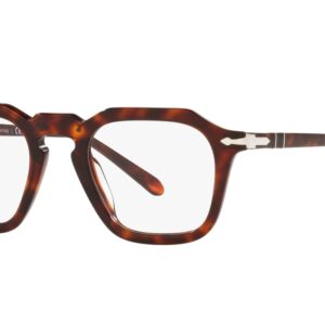 Persol PO3292V Square Prescription Eyewear Frames, Havana/Demo Lens, 46 mm