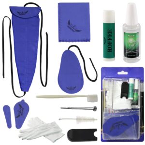 saxophone sax cleaning care maintenance kit,key oil,cork grease,swab,cleaning cloth,thumb rest,mouthpiece brush and more