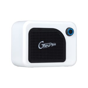 mooer gtrs guitar amp bluetooth 5w, mini practice amplifier portable with chargble batteries, 1/4” input jack, bluetooth speaker for audio playback (white)