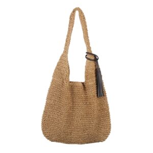 freie liebe straw beach bag for women summer woven tote bag shoulder handbags