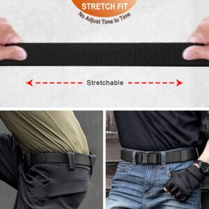 BULLIANT Men's Tactical Belt Military Rigger Elastic Nylon Belt fo Gift Men Work Heavy Duty 1.5",QUICK RELEASE(Black,30"-34" Waist Adjustable)