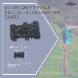 Perogen 8“ Archery Arm Guards Adjustable 3-Strap Protective Arm Guards Youth Hunting Target Shooting Adult Unisex