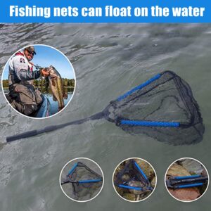 Fishing Net,Floating Folding Landing Net with 7 Inch Fishing Pliers and Fishing Lip Gripper,Fishing Gear Fihing Tool Accessories for Fish Easy Catch and Release Freshwater and Saltwater