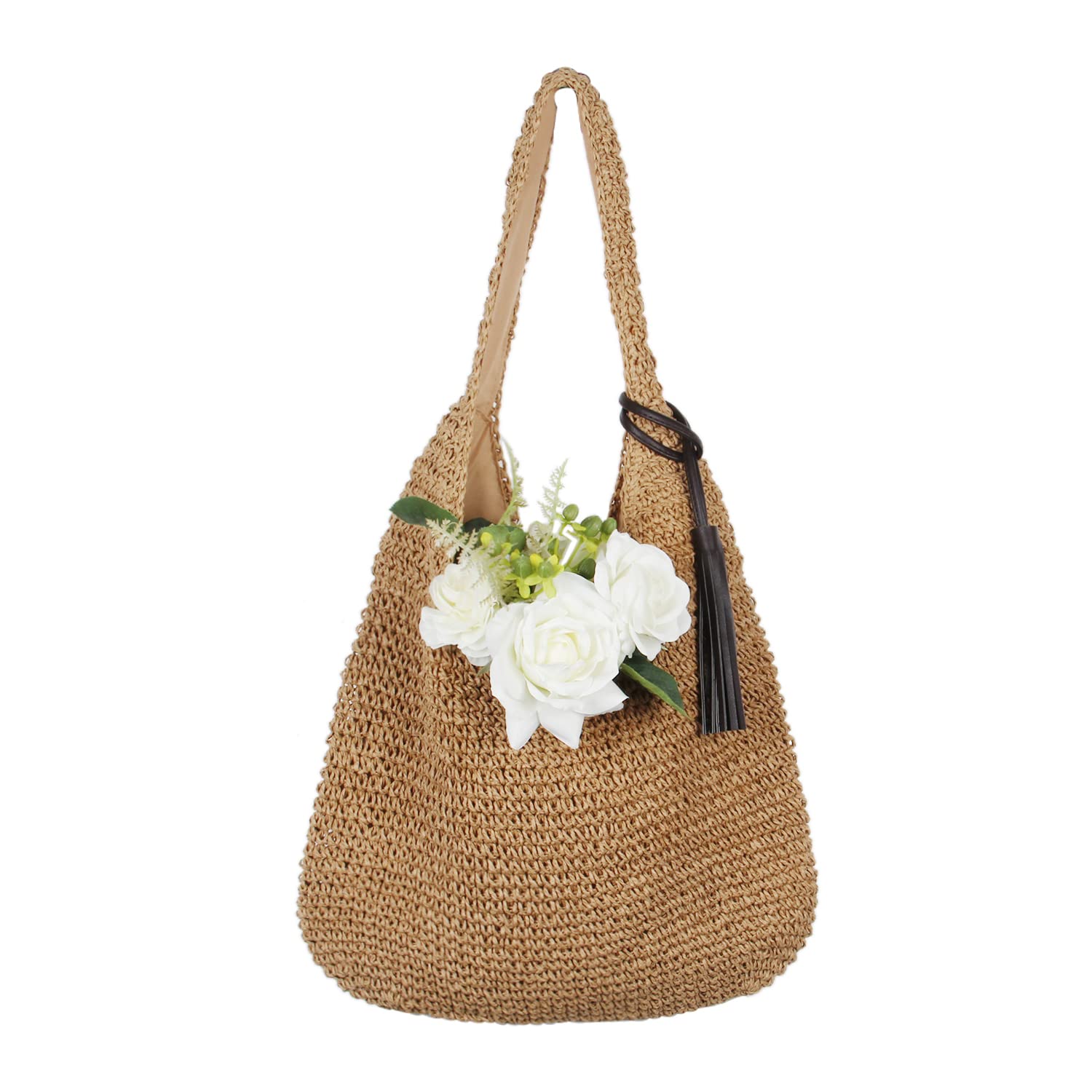 Freie Liebe Straw Beach Bag for Women Summer Woven Tote Bag Shoulder Handbags