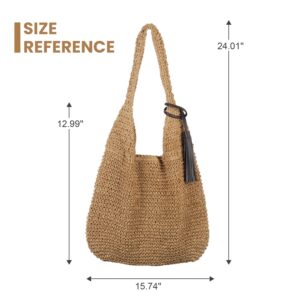 Freie Liebe Straw Beach Bag for Women Summer Woven Tote Bag Shoulder Handbags