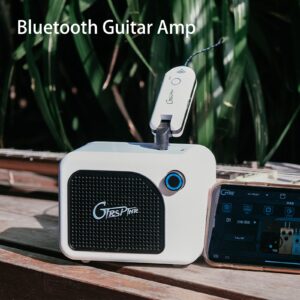 MOOER GTRS Guitar Amp Bluetooth 5W, Mini Practice Amplifier Portable with Chargble Batteries, 1/4” input jack, Bluetooth Speaker for Audio Playback (White)