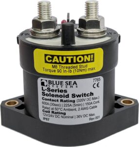 blue sea systems 7765 l-series solenoid 150a 12/24v dc, black