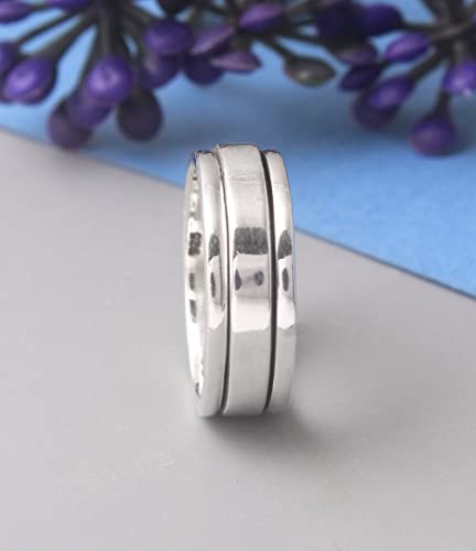 Solid Sterling Silver Spinner Band Ring Spin Jewelry (8)