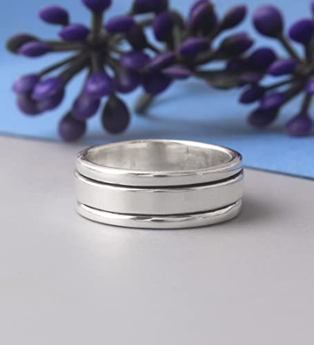 Solid Sterling Silver Spinner Band Ring Spin Jewelry (8)