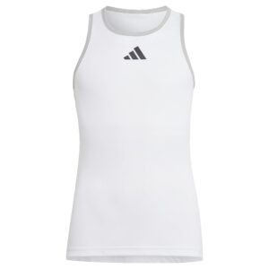 adidas girls' club tank top, white, x-large