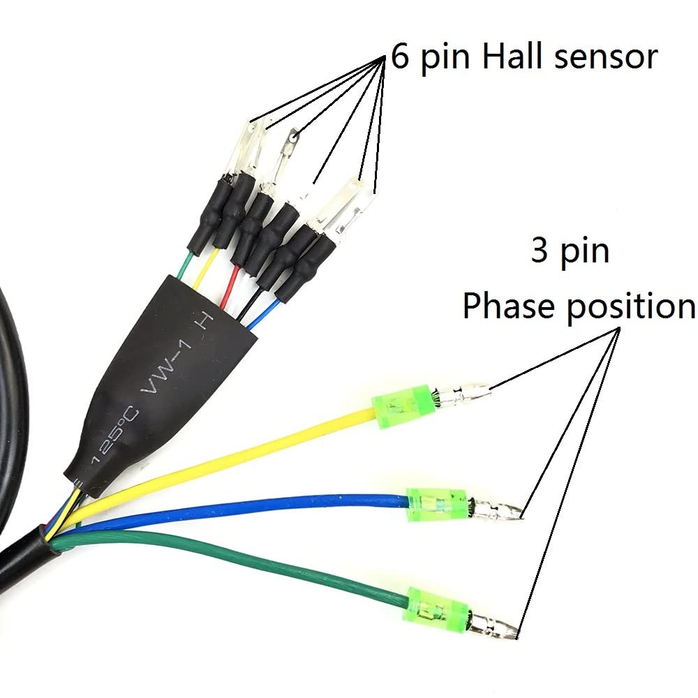 通用 9 Pin 60cm Electric Bicycle Female Motor Cable Ebike Motor Adapter with Hall Sensor Connector Ebike Conversion Parts