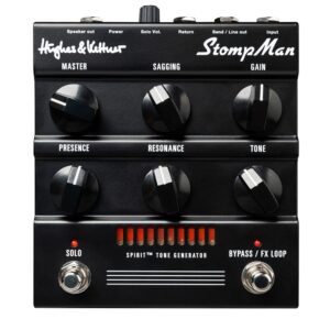 Hughes & Kettner StompMan Guitar 50-watt Amplifier Pedal Bundle with Polsen HPC-A30-MK2 Studio Monitor Headphones