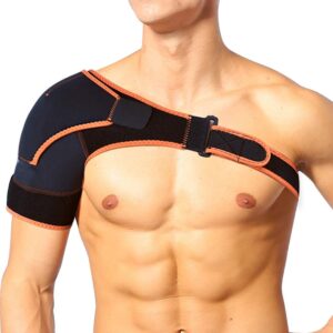 shoulder stability brace, compression sleeves recovery rotator cuff support wrap with pressure pad adjustable breathable arm strap for men women ac joint pain relief injuries tears dislocated