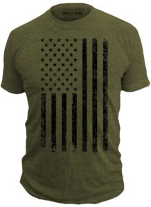 gym life men's american flag athletic performance short sleeve workout t-shirt, olive green (x-large)