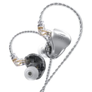 kz ast 24 units balanced armature in-ear studio monitor headphones(silver, no mic)