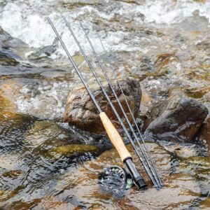 SF Fly Fishing Rod 4 Piece 7 or 8 Weight 9FT Matt Black Fly Rod IM7 Carbon Fiber for Starter Bass Pike Carp