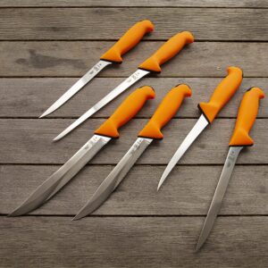 Mercer Culinary Mercer Sport Knife, 9" Utility Fishing Slicer, Scalloped, Orange M13801, One Size, Multi