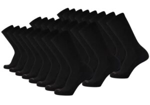 and1 men's socks - athletic cushion crew socks (24 pack), size 6-12.5, black