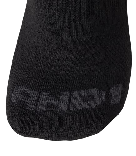 AND1 Men's Socks - Athletic Cushion Crew Socks (24 Pack), Size 6-12.5, Black