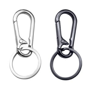 2 pcs zinc keychain clip key ring,metal carabiner keyring chain holder organizer for car and keys finder,key chains for men women(single ring)