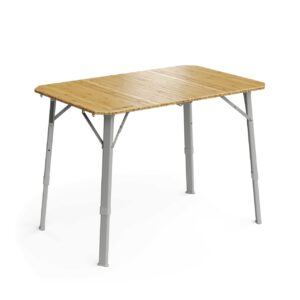 dometic go compact camp table - bamboo table with adjustable height - foldable and portable | carrying case sold separately