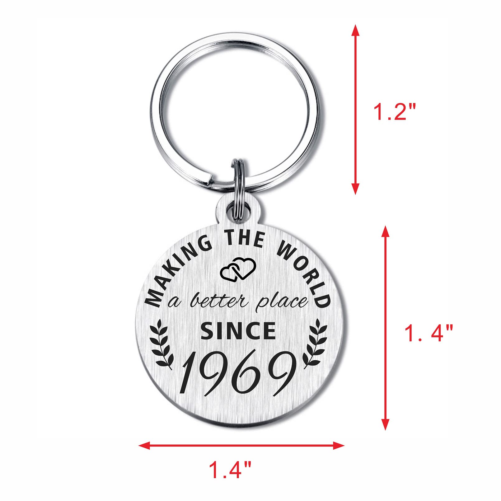 ABNTY 55th Birthday Gifts for Women Men, 55 Year Old Birthday Keychain, Born in 1969 Gifts, 1969 Birthday Decorations