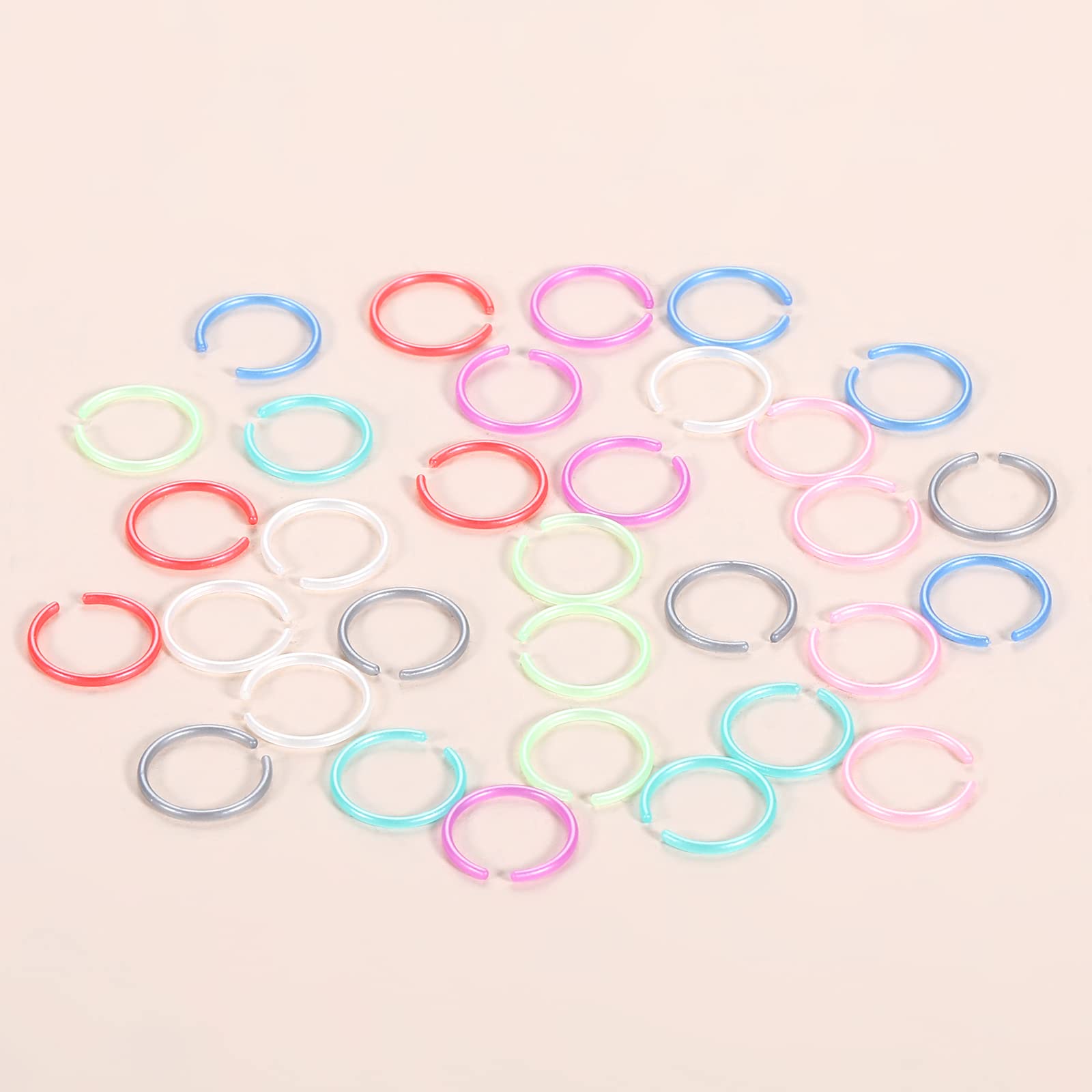 Aumeo 32PCS 20G Nose Rings Hoops Retainer Flexible Bioflex Nose Lip Earring Retainer Colorful Piercing Retainer Kit for Work Surgery Tragus Cartilage Helix Daith Lobe Earrings