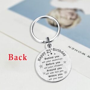 ABNTY 25th Birthday Gifts for Women Men, 25 Year Old Birthday Keychain, Born in 1999 Gifts, 1999 Birthday Decorations