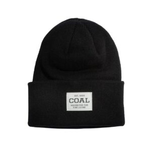 coal uniform tall beanie winter hat, recycled knit - black, one size