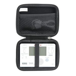 hermitshell hard travel case for korg tm60bk / korg tm50bk instrument tuner