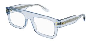 gucci gg1085o transparent light blue 52/21/145 men eyewear frame