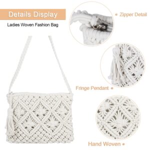 LUI SUI Women’s Handwoven Crossbody Purse Summer Beach Clutch Purses Woven Handmade Shoulder Handbag