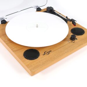 RAIIYA Acrylic Turntable White Slipmat - for 12'' LP Player, Anti-Static, Improved Audio, Less Vibration Complete with Microfiber Cloth (RA-VYL-WH1)