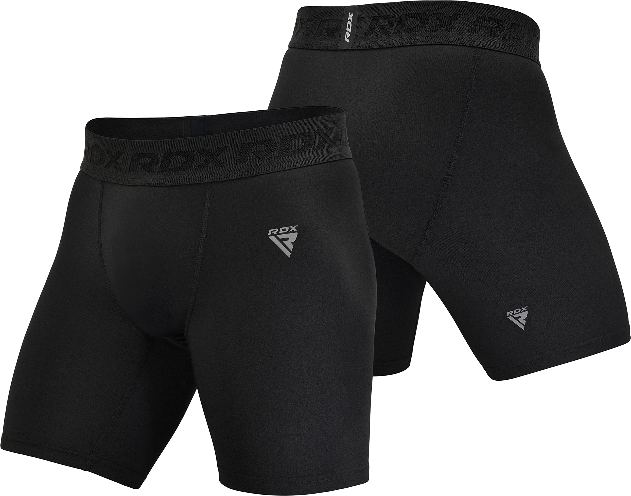 RDX Compression Shorts Men Ultra-Tight Stretchable Baselayer Athletic Sports, Spandex Activewear Underwear Workout Running Black