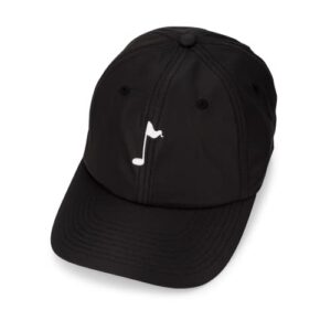 golf made me do it melody performance dad hat - adjustable perfomance golf cap, one size fits all (black/white)