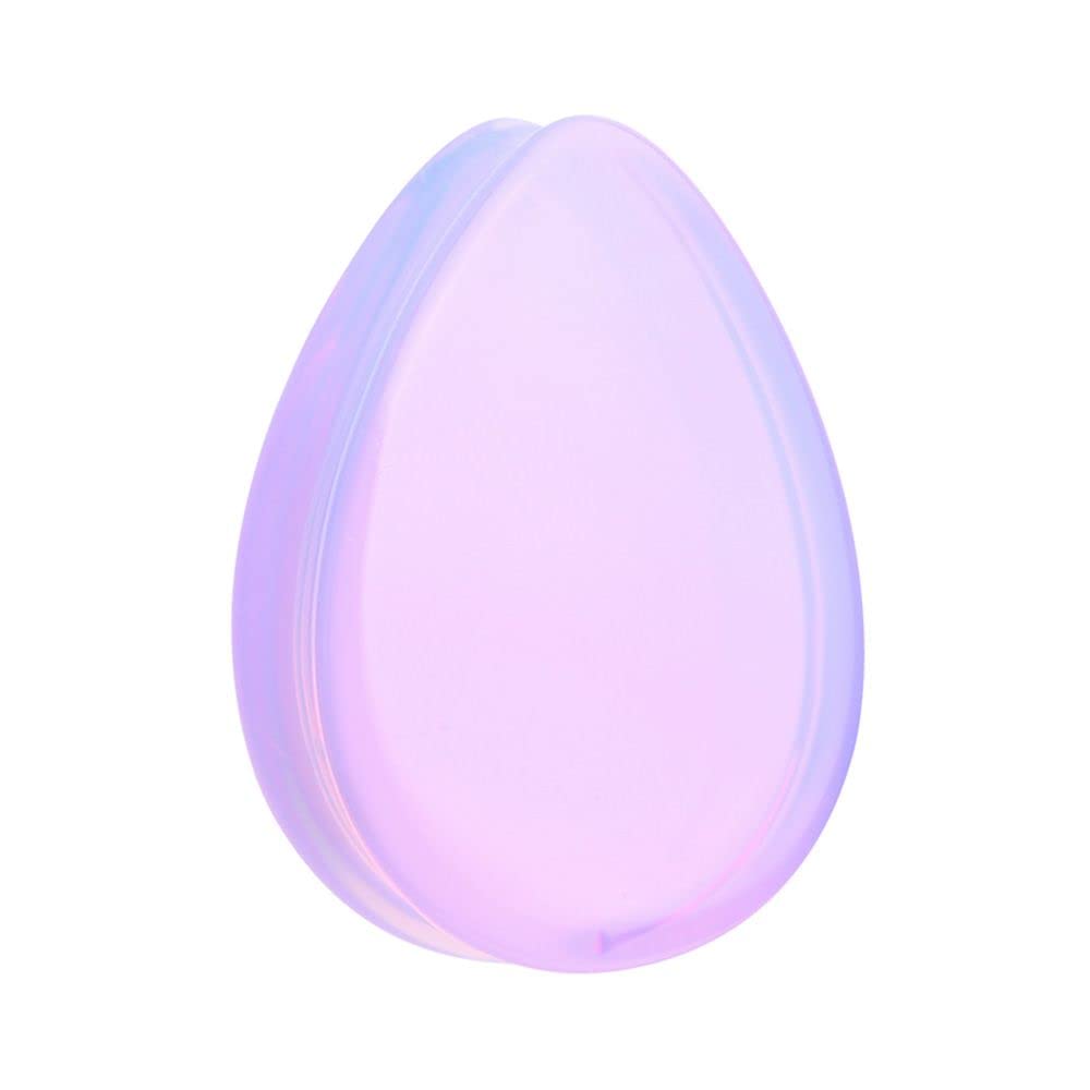 Covet Jewelry Lavender Opalite TearDrop Double Flared Ear Gauge Plug (1/2" (12.5mm))