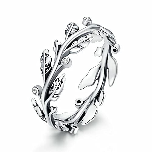 Round Cut White Diamond Tree of Life Ring 925 Sterling Silver 14K White Gold Finish