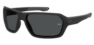 ua recon square sunglasses, matte black frame w/ gray lenses (1374555)