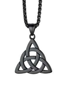 richsteel triquetra celtic knot pendant necklace for men women stainless steel irish knot amulet jewelry