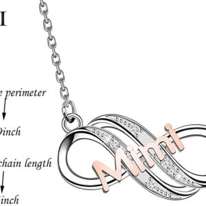 LQRI Mimi Necklace Thank You Mimi Gifts Thank You For Being My Mimi Infinity Necklace Best Mimi Ever Gift Mothers Day Jewelry Gifts for Grandma Mimi (silver)