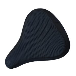 yirepny thicken bicycle seat cover breathable honeycomb design high strength bike cushion cover for men everyone, fits spin, stationary, cruiser bikes, indoor cycling black