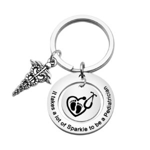 wsnang pediatric keychain pediatrician doctor thank you jewelry gifts for pediatric nurse student pediatric graduation gift (pediatric ky)