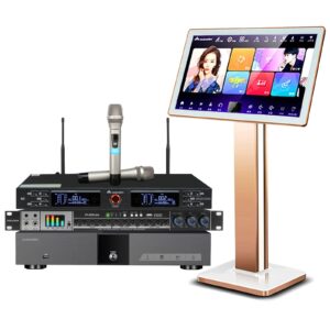 karaoke machine,inandonkod,2024 new model kv-v5 max chinese karaoke player, with reverb wireless microphone, 22 inch capacitive touch screen free cloud download function youtube app