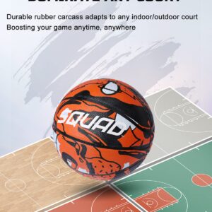 SQUAD Graffiti Basketball Size 7 (29.5"), Durable Rubber Basketball Ball for Indoor & Outdoor Play, includes Pump & Mesh Bag