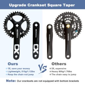 PETCHOR Square Taper Crankset MTB, Mountain Bike Single Speed Crankset, Bicycle Crank Arm Set 170mm 104BCD, 34T Chainring & Bolts