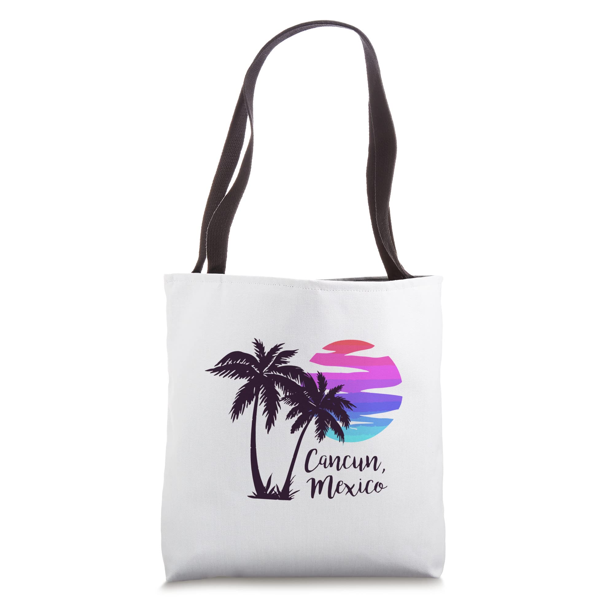 Cancun Mexico Beach Summer Vacation Palm Trees Sunset Tote Bag