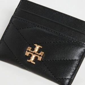 Tory Burch Women's Kira Chevron Card Case, Black, One Size